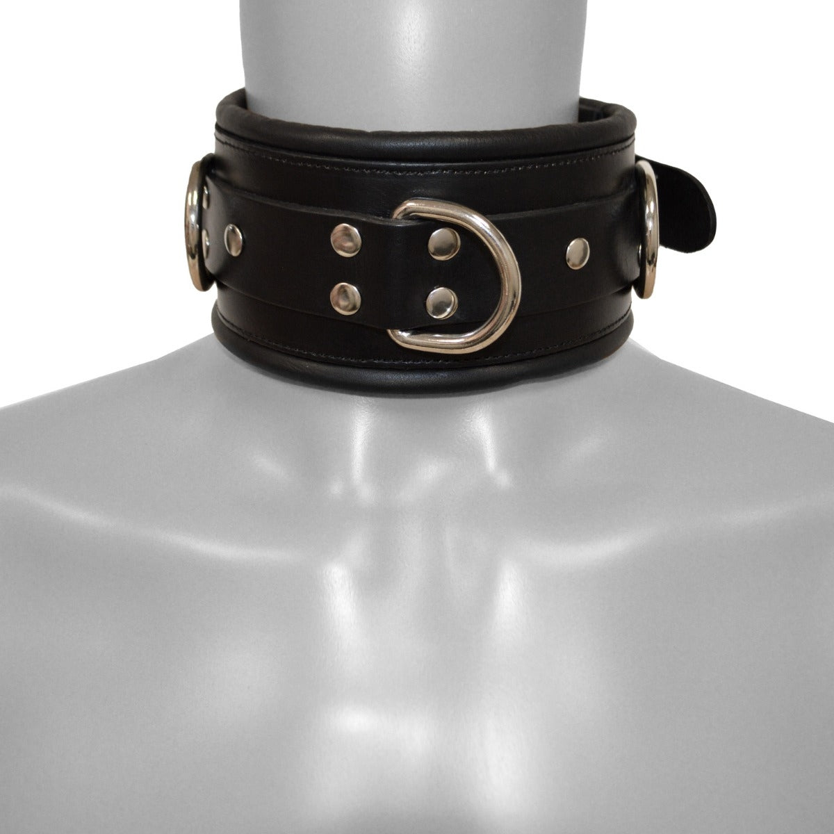 Prowler RED Leather Lockable Collar Black