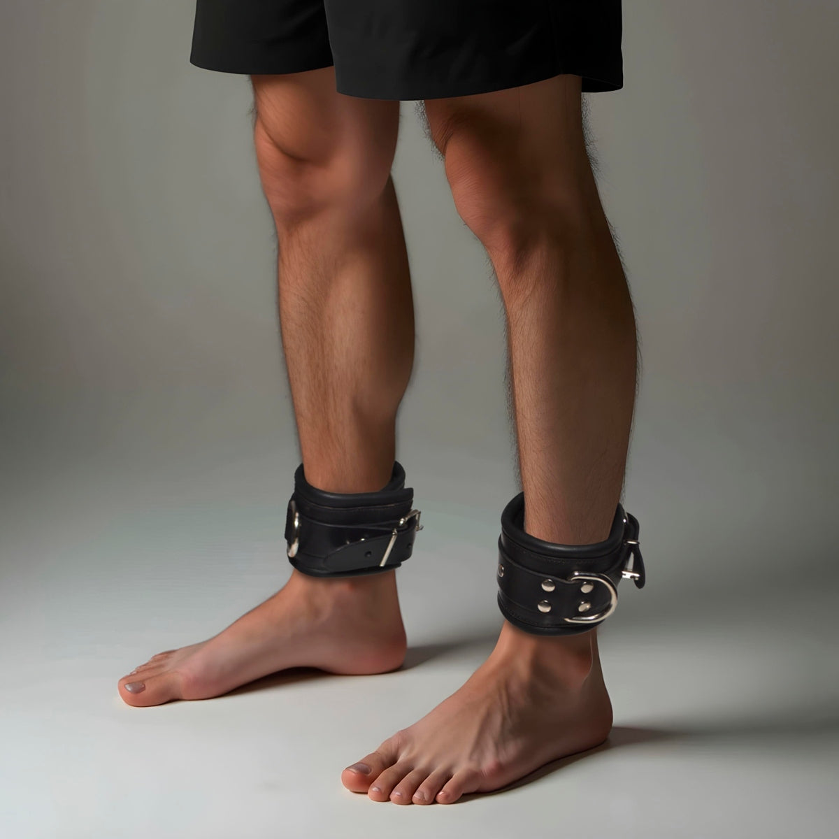 Prowler RED Leather Lockable Ankle Restraints Black