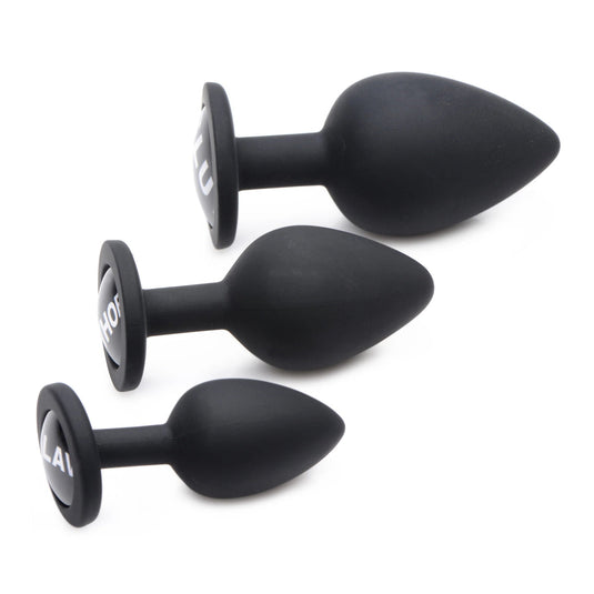 Shop Master Series Dirty Words Butt Plug Set Black | Prowler