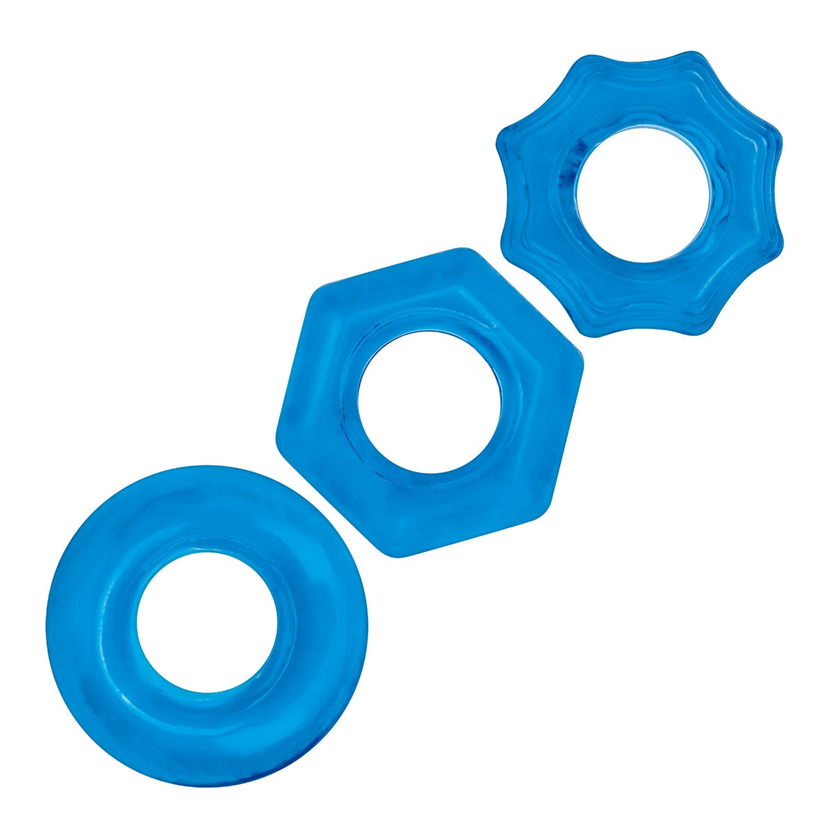 Buy Now Blue Line Nuts & Bolts Stretch Cock Ring Set 3 Pack | Prowler